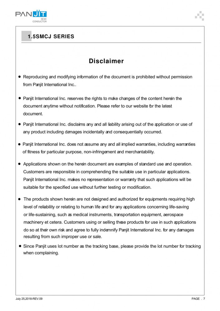 PANJIT 1.5SMCJ datasheet page 7