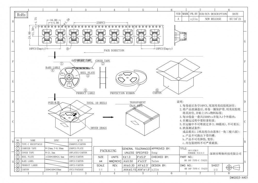 HH 16P TYPE-C (Y423) technical document page 2