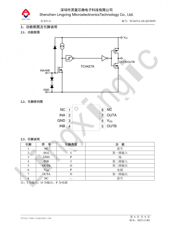 TC4427A (LX) datasheet page 4