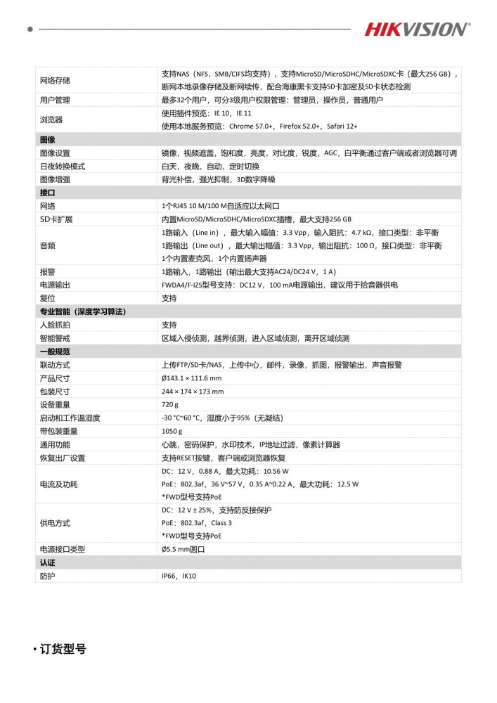 HIKVISION product document page 3