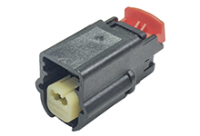 2.54mm MX64 Sealed Single Row Crimp Housing, GET Terminal, Black, 2 Circuits, Key D, without CPA Lock