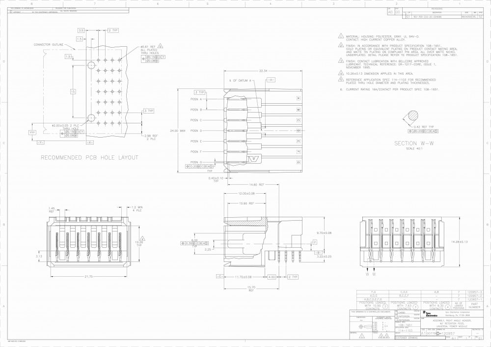 TE Connectivity 120957-2 controlled drawing