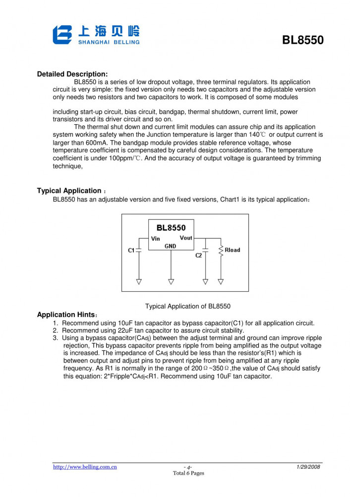 BL8550 datasheet page 4