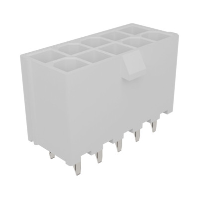Mini-Fit Jr. Receptacle Housing, Single Row, Nylon, UL94V-2, 4 Circuits, Positive Latch, Glow-Wire Capable, Black