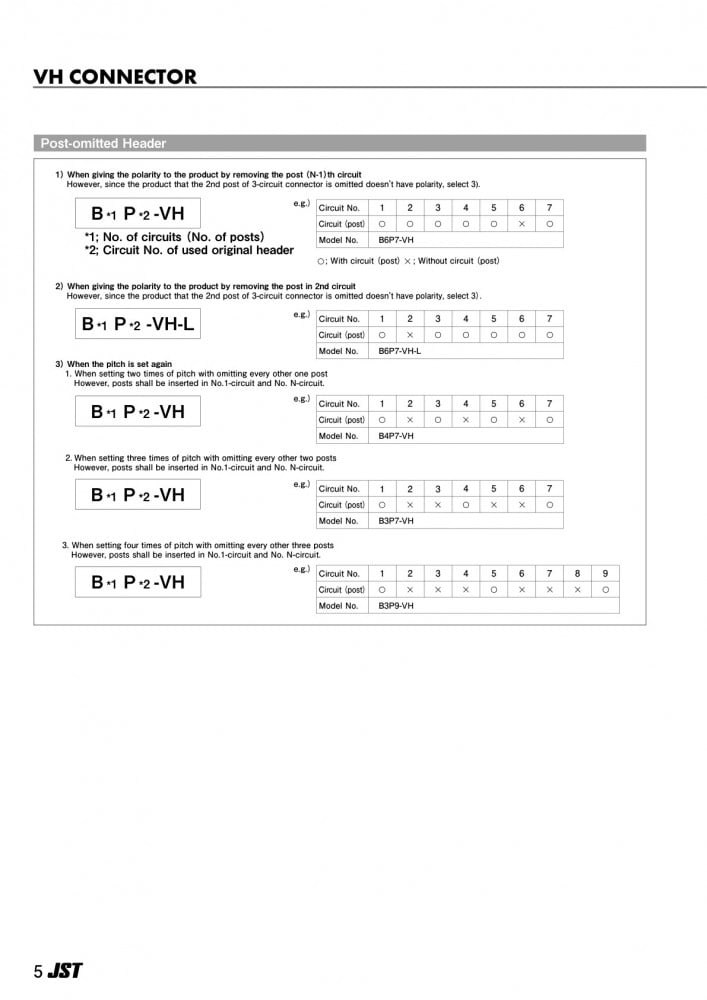JST VH series document page 5