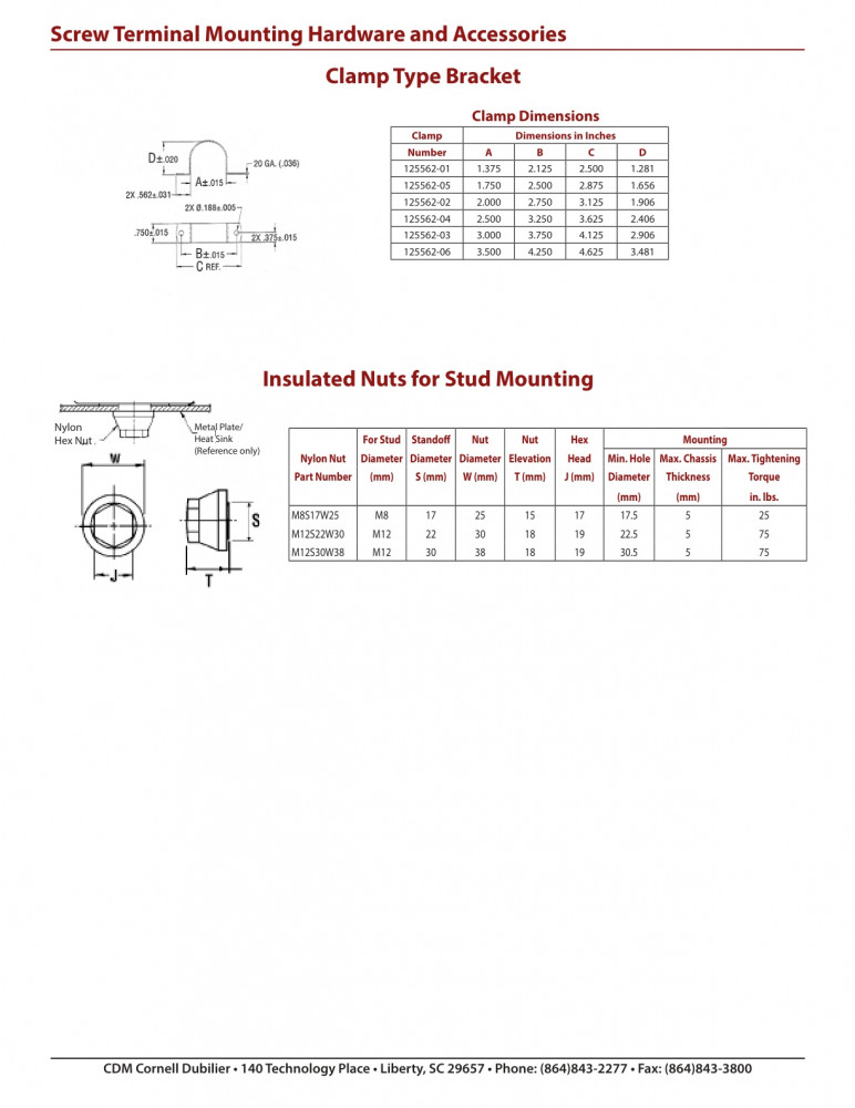 Technical document page 2 showing footed bracket dimensions