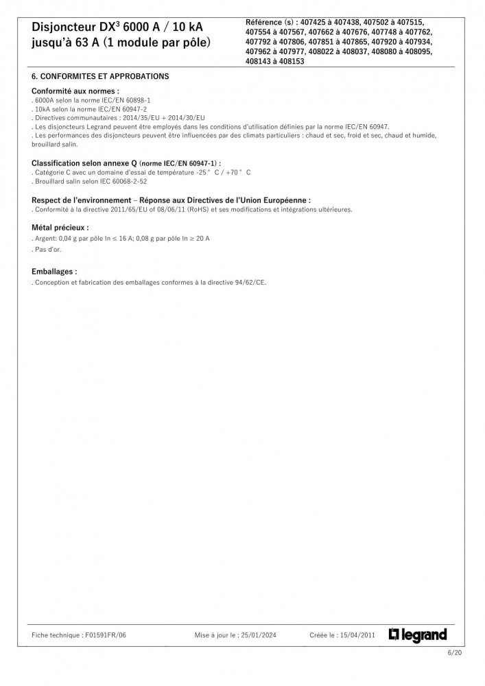 Legrand DX3 technical document page 6