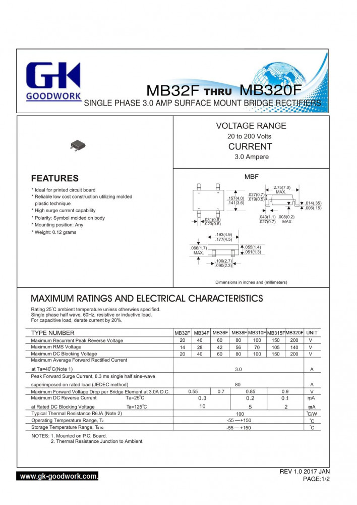 GOODWORK MB36F technical document page 1