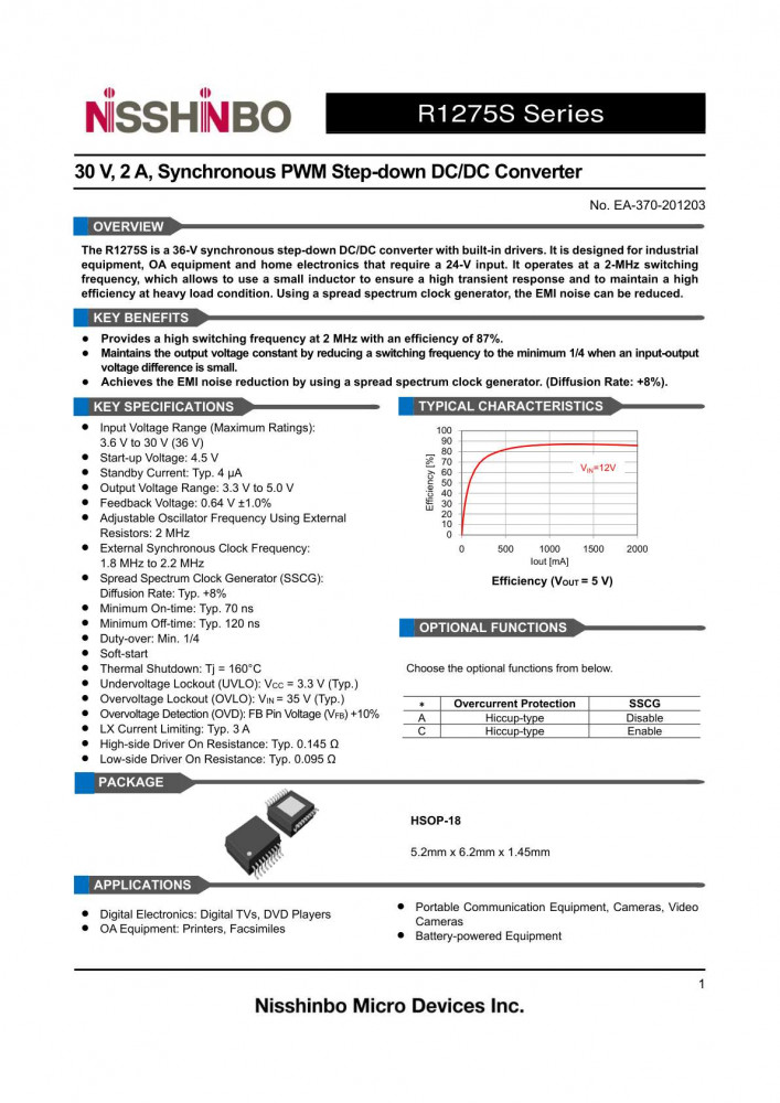 R1275S datasheet page 1