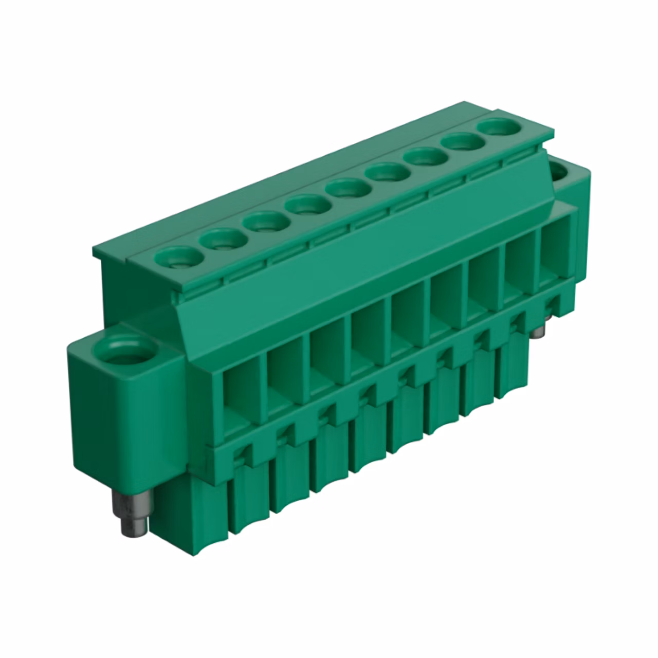 3.50mm Pitch Eurostyle Vertical Plug, with Retention Screws, Rear Wire Entry, Green Housing, 9 Circuits for sale