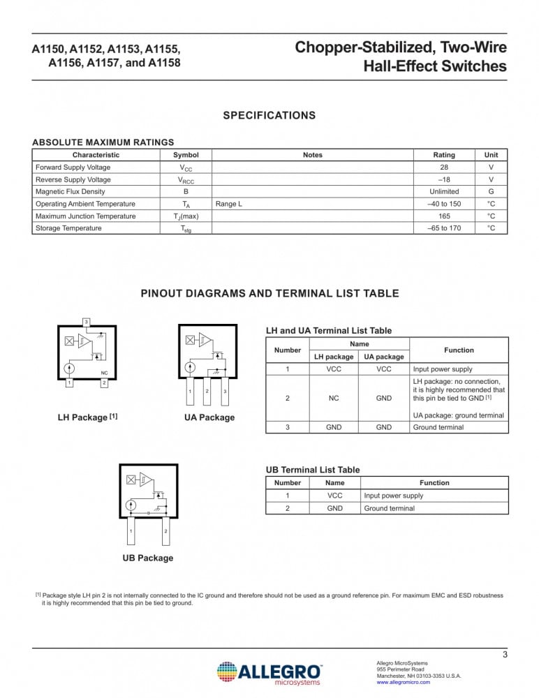 A1152 datasheet page 3