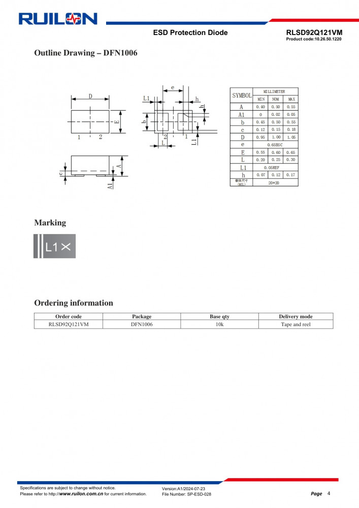 RLSD92Q121VM datasheet page 4