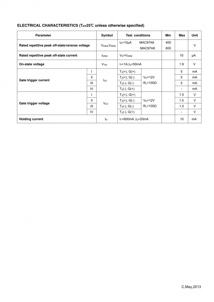 MAC97A6 datasheet page 2