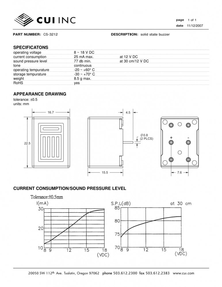 CS-3212 technical document page 1