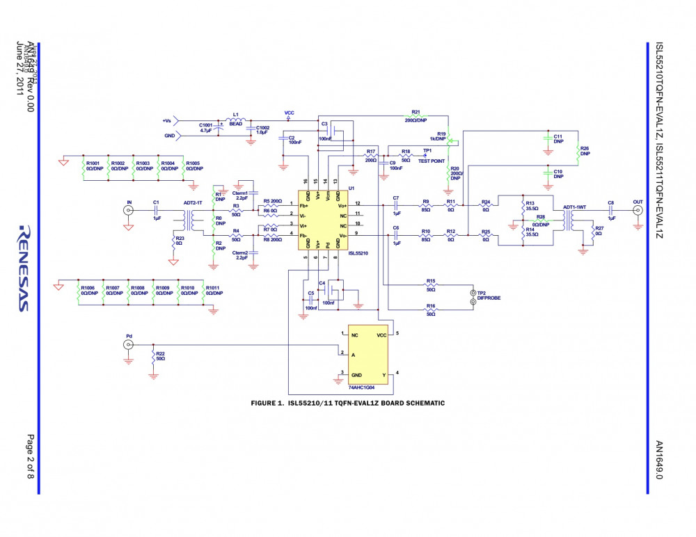 ISL55210 evaluation board frequency response page 2