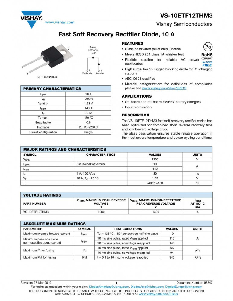 VS-10ETF12THM3 datasheet page 1