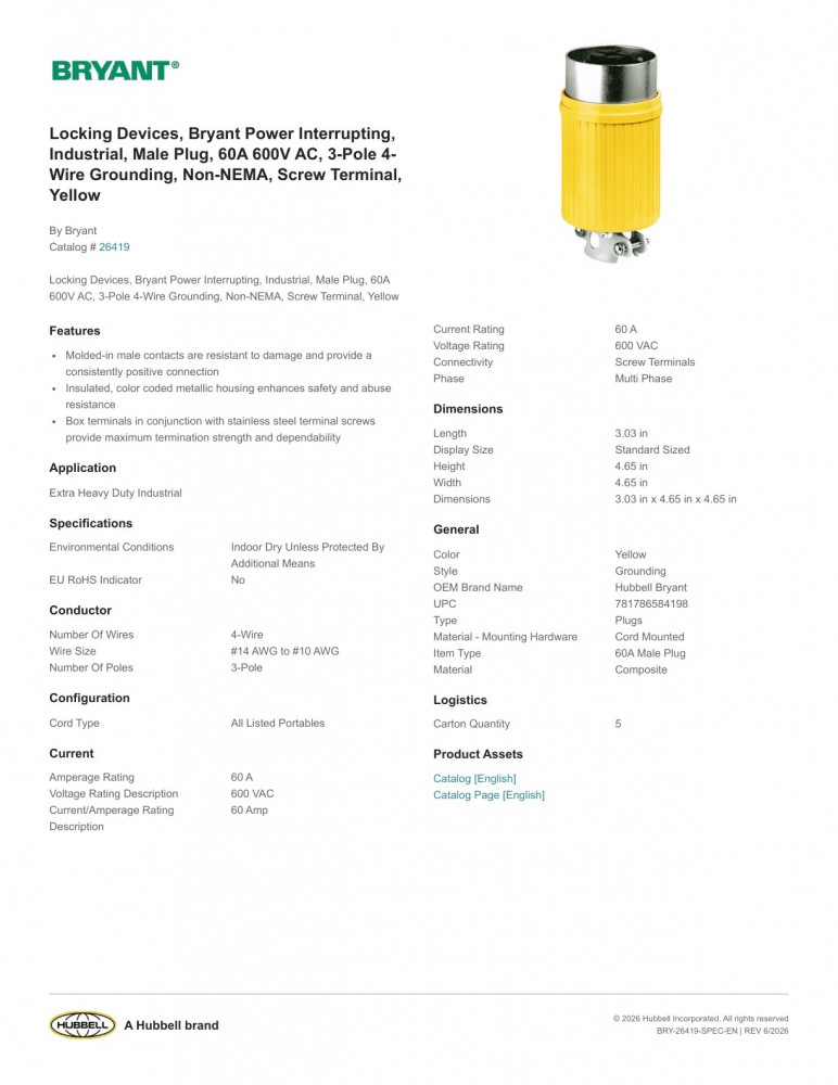 Technical document preview for Bryant catalog 26419