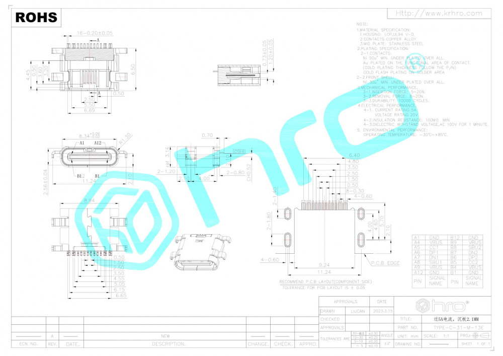 TYPE-C-31-M-13E manufacturer drawing preview