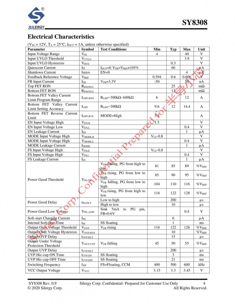 SY8308RBC datasheet page 4