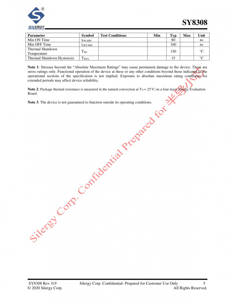SY8308RBC datasheet page 5