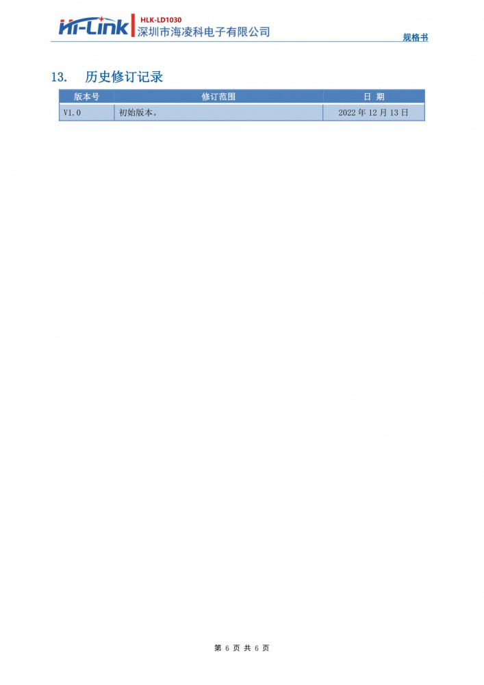 HLK-LD1030 datasheet page 8