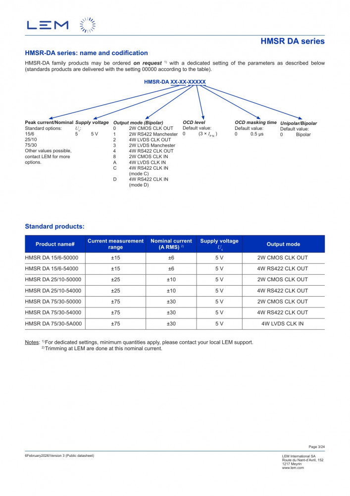 LEM HMSR-DA datasheet page 3