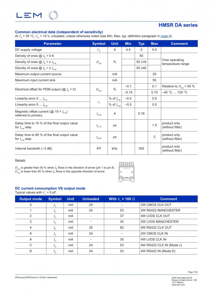 LEM HMSR-DA datasheet page 7
