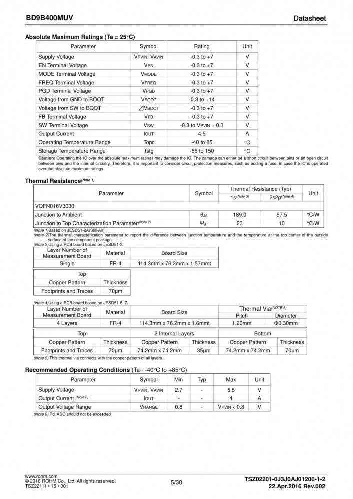 BD9B400MUV-E2 datasheet page 5