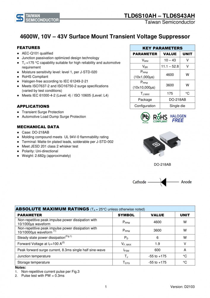 TLD6S12AH datasheet page 1