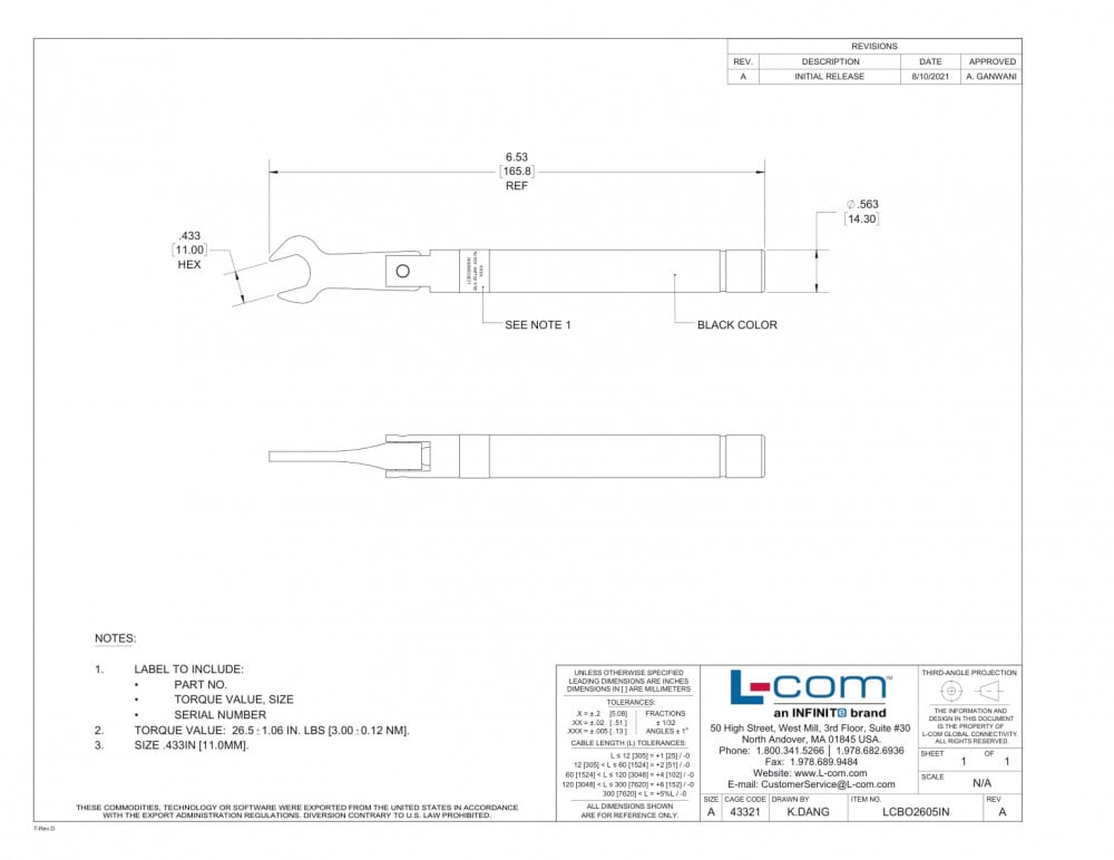 LCBO2605IN technical document page