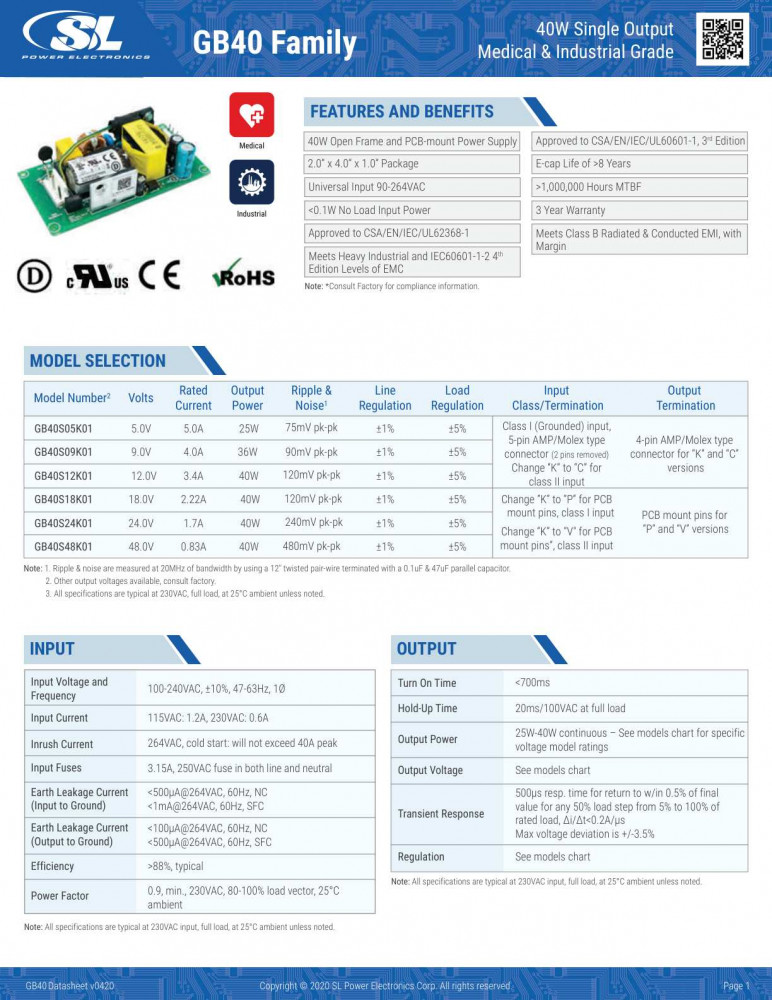 GB40S18K01 datasheet page 1