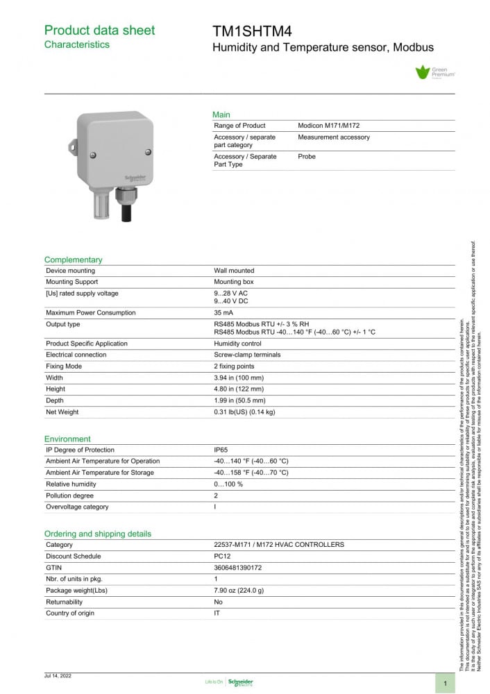 TM1SHTM4 technical document page 1