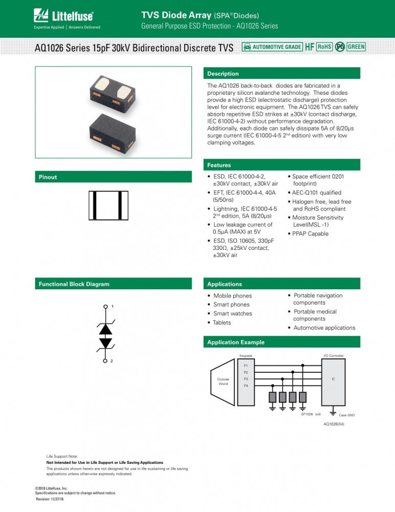 AQ1026-01UTG datasheet page 1