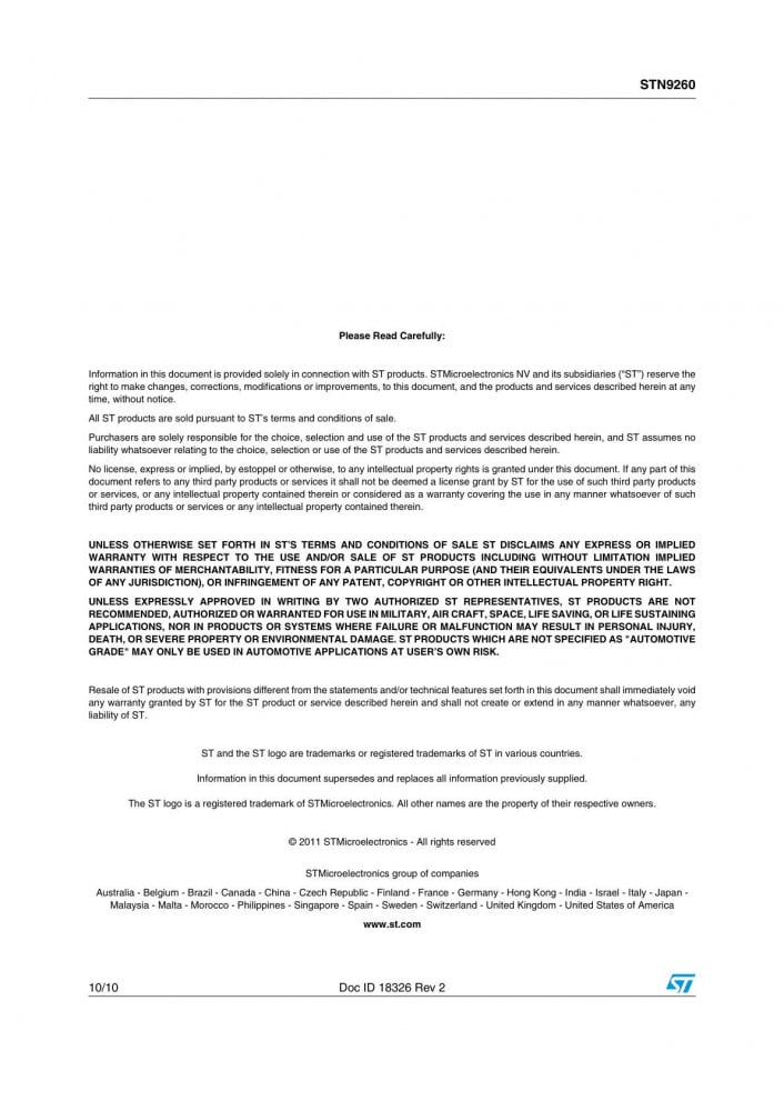 STN9260 datasheet page 10