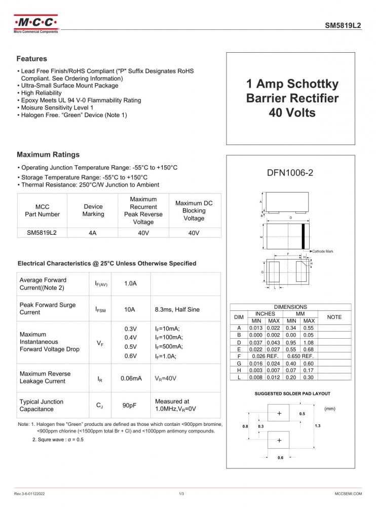 SM5819L2-TP datasheet page 1