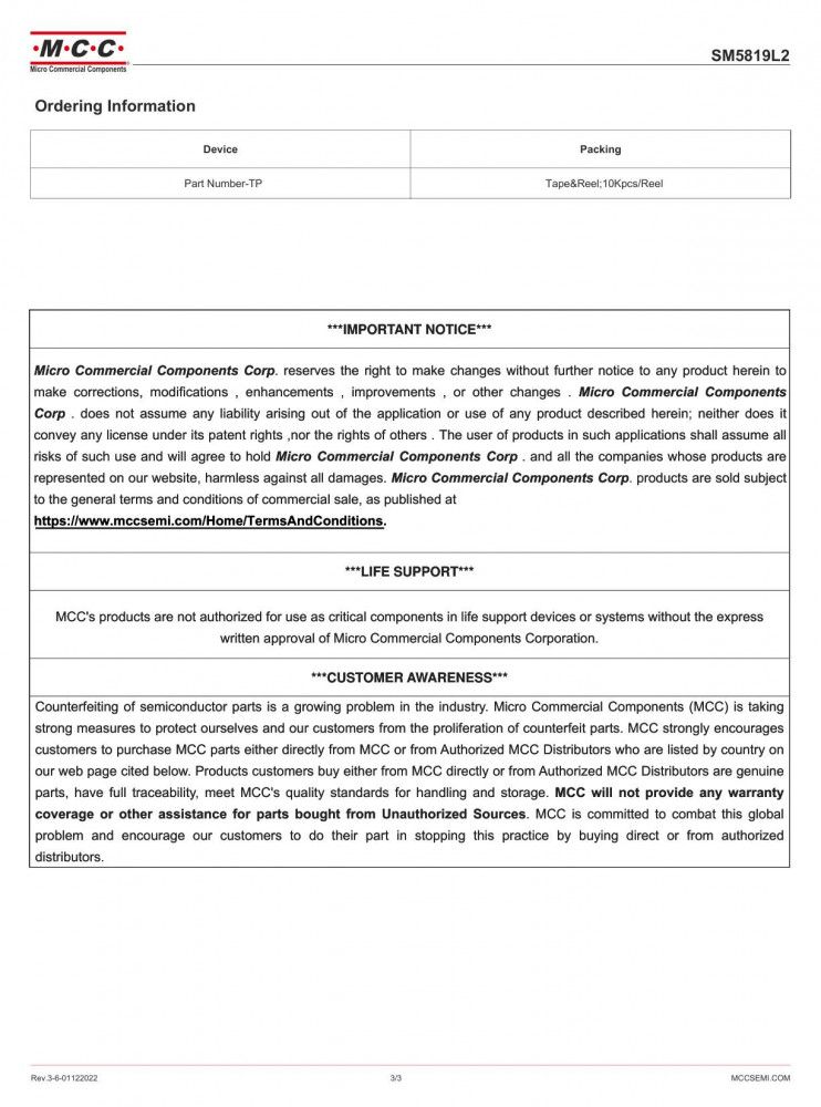 SM5819L2-TP datasheet page 3