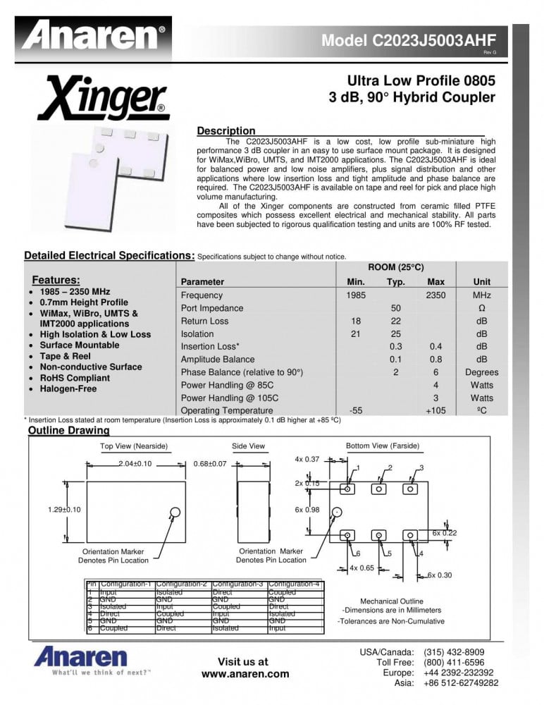 C2023J5003AHF datasheet page 1