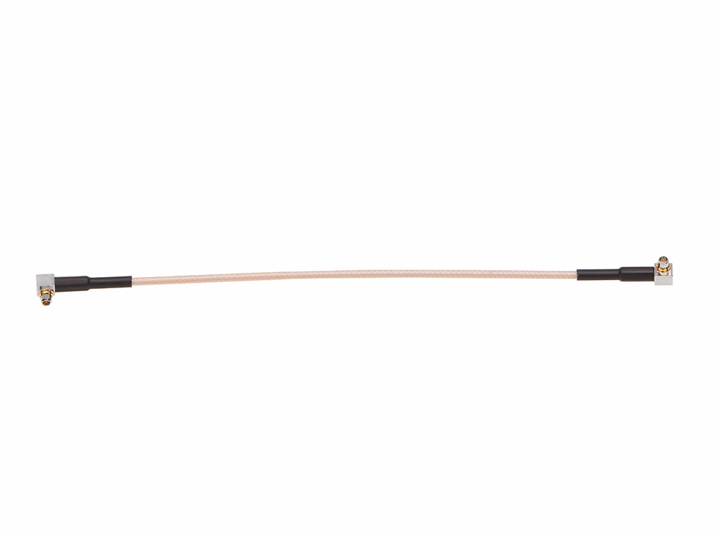 MMCX PoC Right-Angle Plug to MMCX PoC Right-Angle Plug (Reverse 90°) on RG-178 Cable, 200.00mm Length, 50 Ohms
