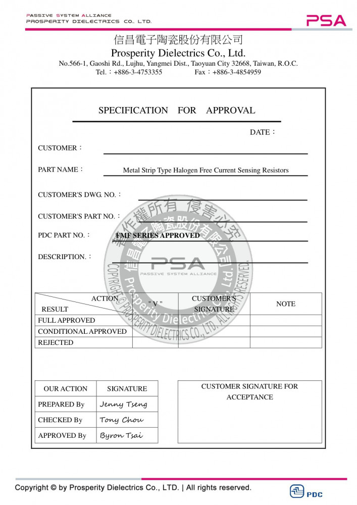 FMF series specification page 1