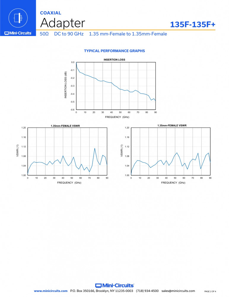 135F-135F+ product document, page 2