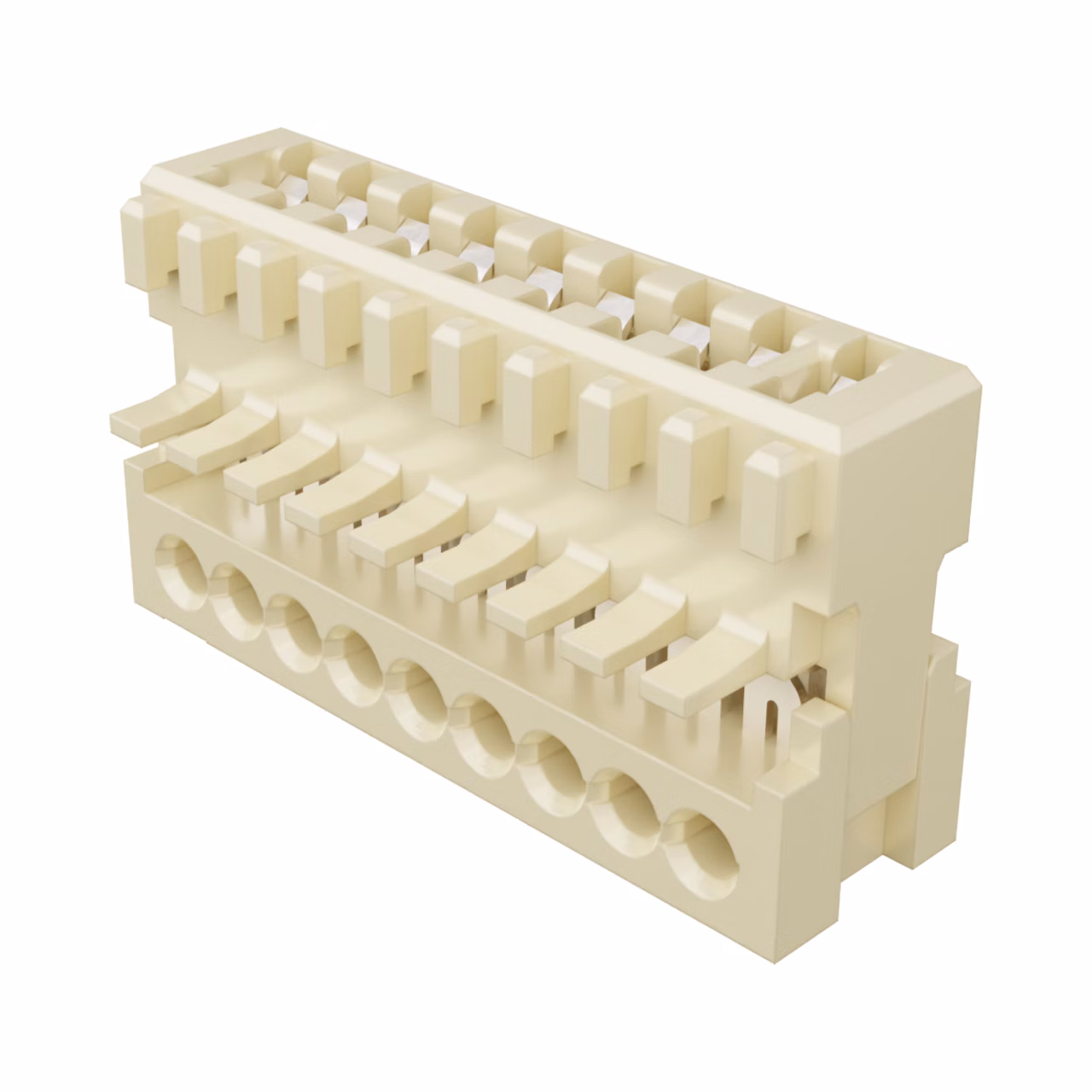 Appli-Mate RAST 2.5 Connector, 2.50mm Pitch, Female, 9 Circuits, No Position Keys Removed, Polarizing Rib Between 8/9, Closed Endwalls, Tin Plating for sale