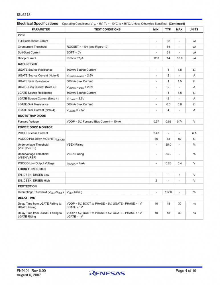 ISL6218 datasheet page 4