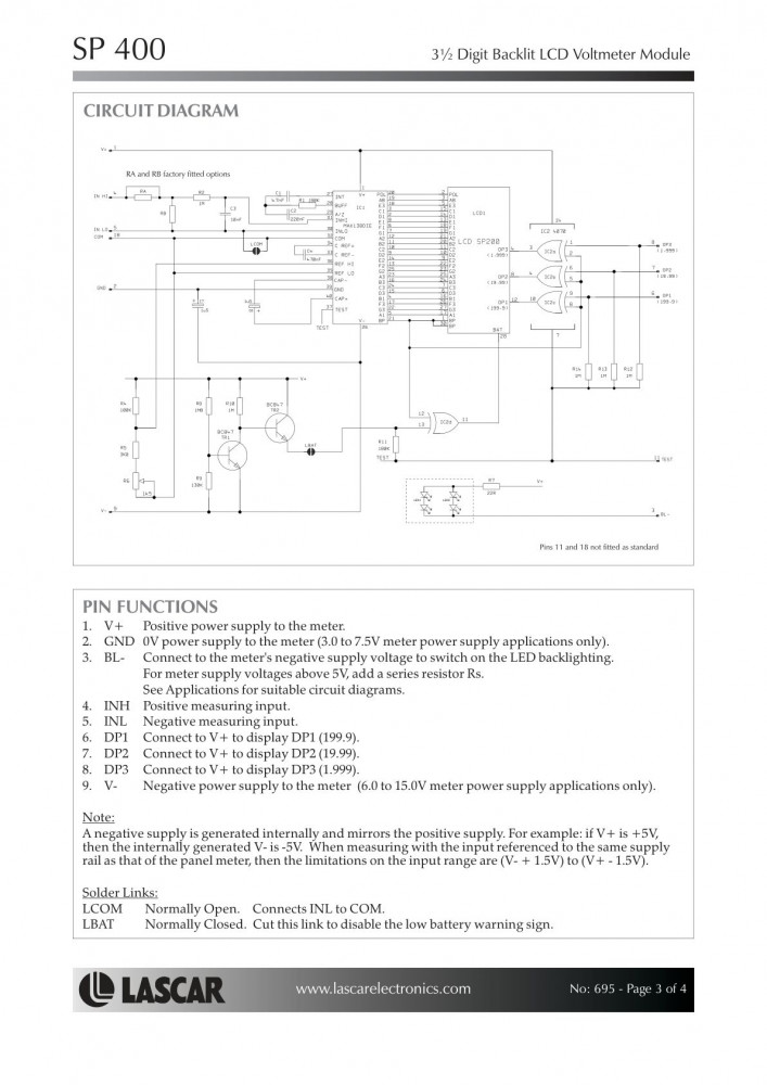 SP 400 technical document page 3