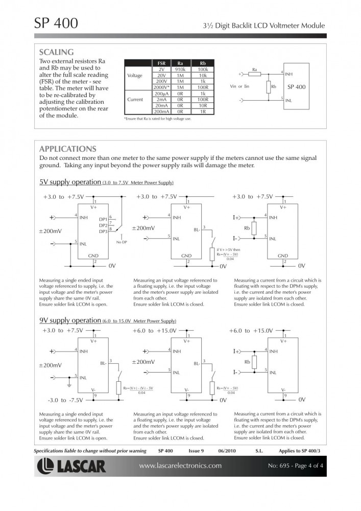 SP 400 technical document page 4