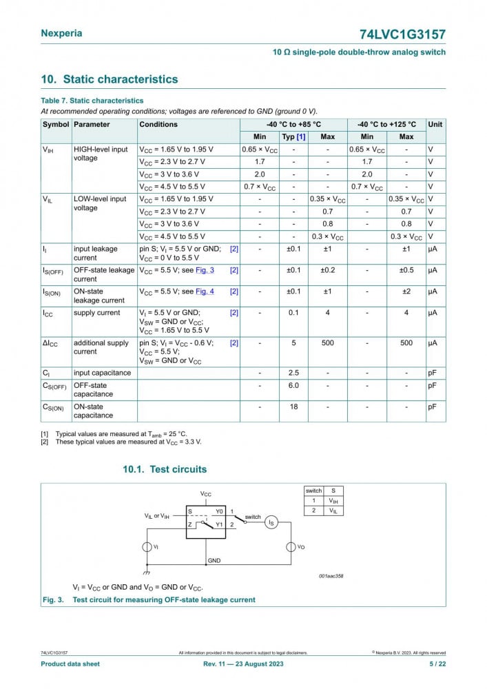 Nexperia datasheet page 5