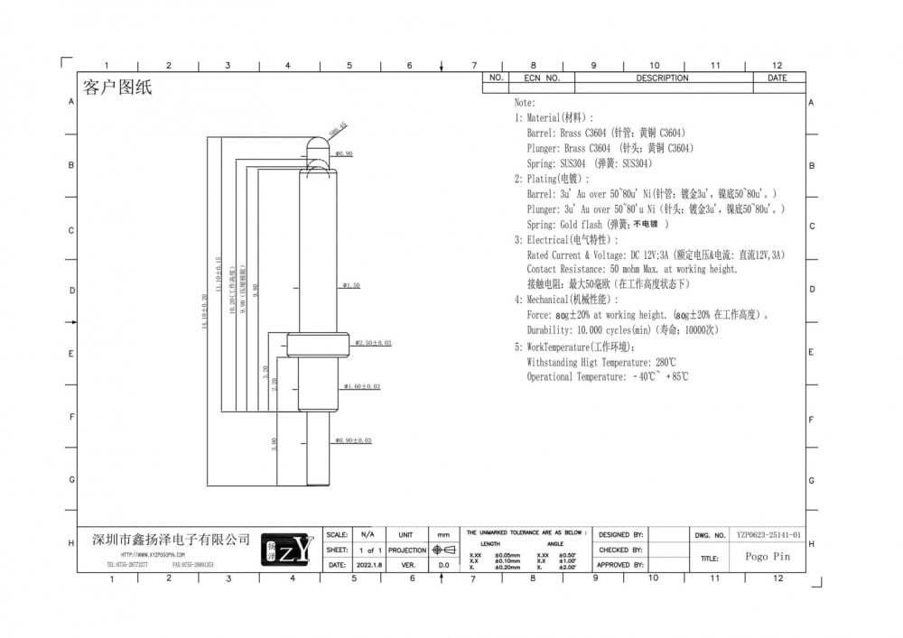 YZP0623-25141-01 specification page 3