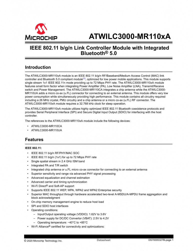 ATWILC3000 document page 1