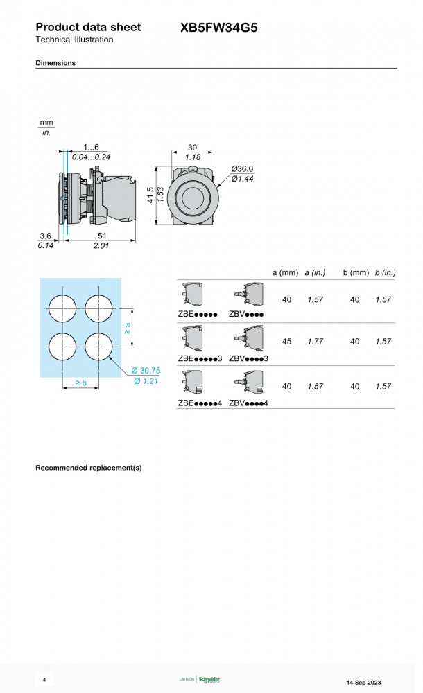 XB5FW34G5 technical document page 4