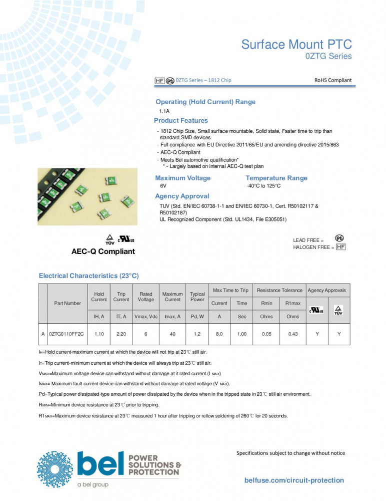 0ZTG0110FF2C technical document page 1
