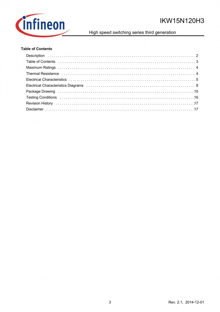 IKW15N120H3 datasheet page 3